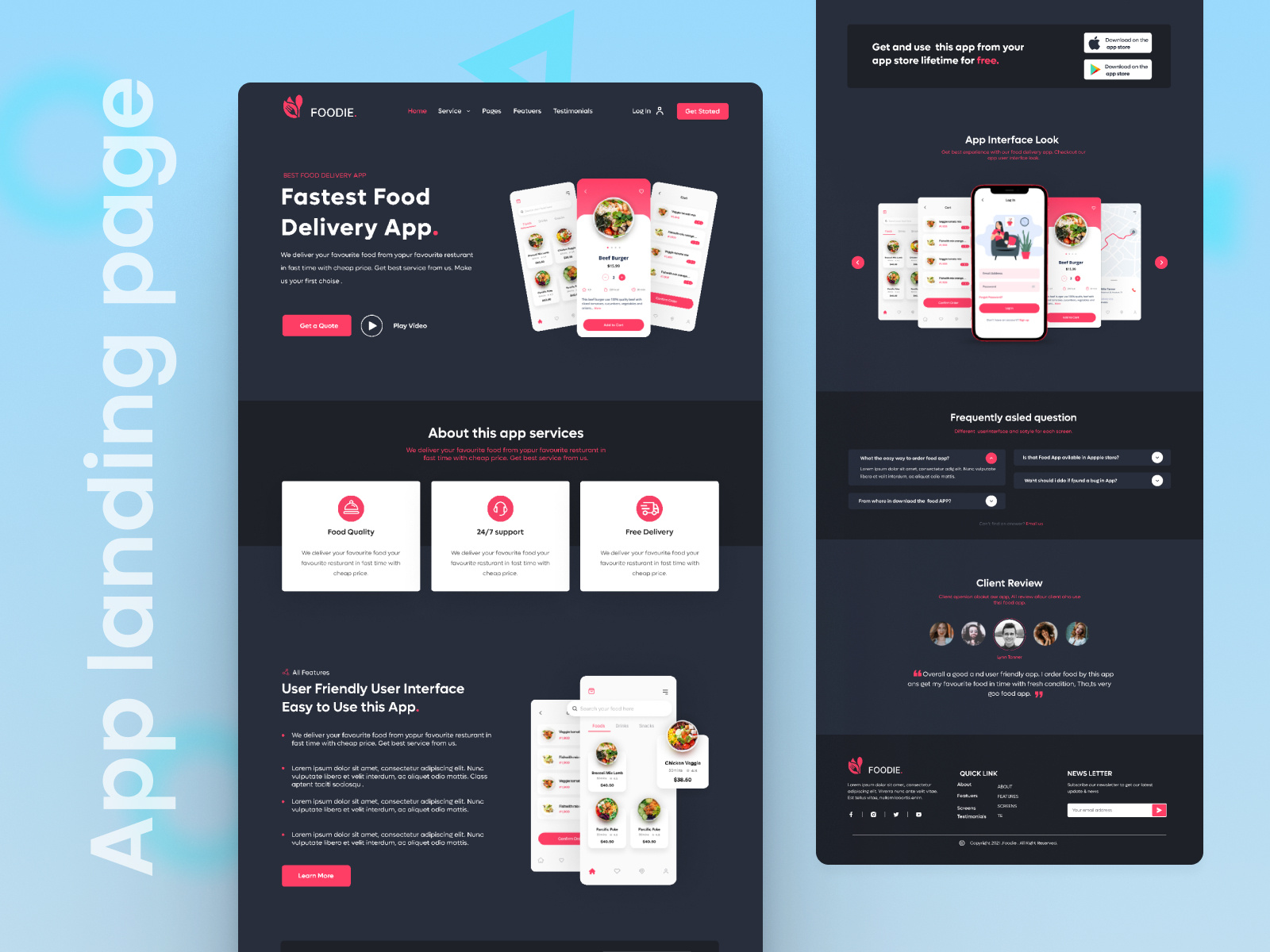 Dribbble - App landing page.jpg by Atikur Rahman