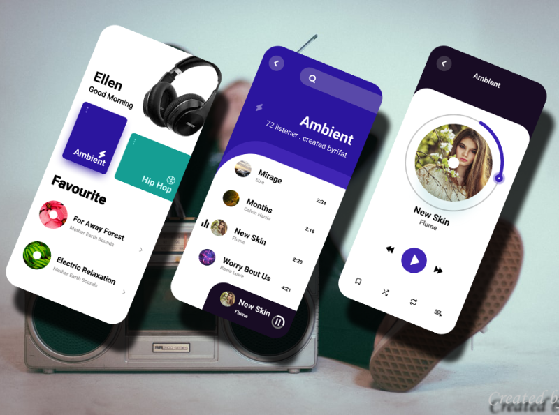 Music album UI UX mobile app design by Md Rahat Khondokar on Dribbble