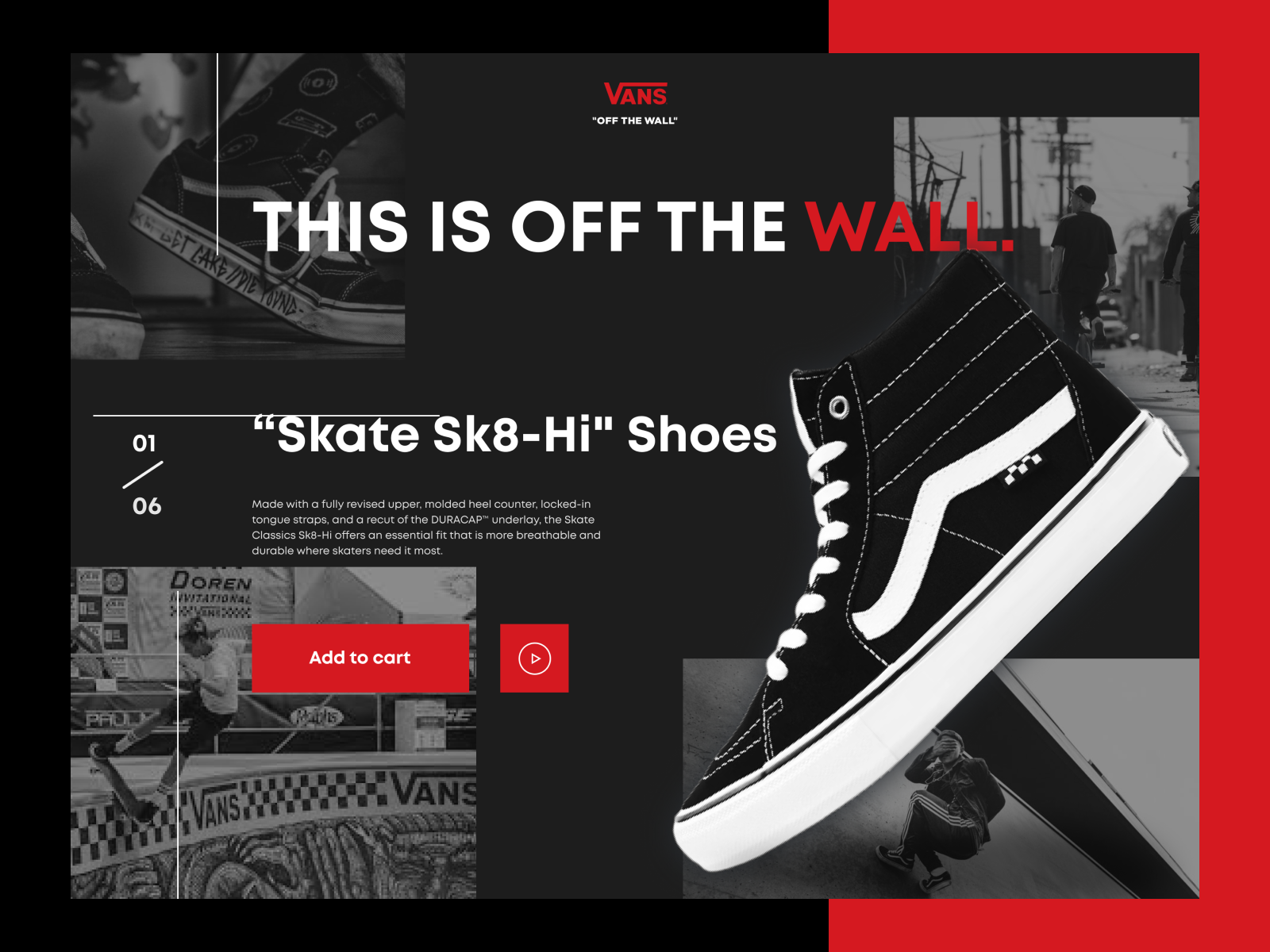 Vans Redesign, Shoe shop, Website by Ewen Domeon on Dribbble