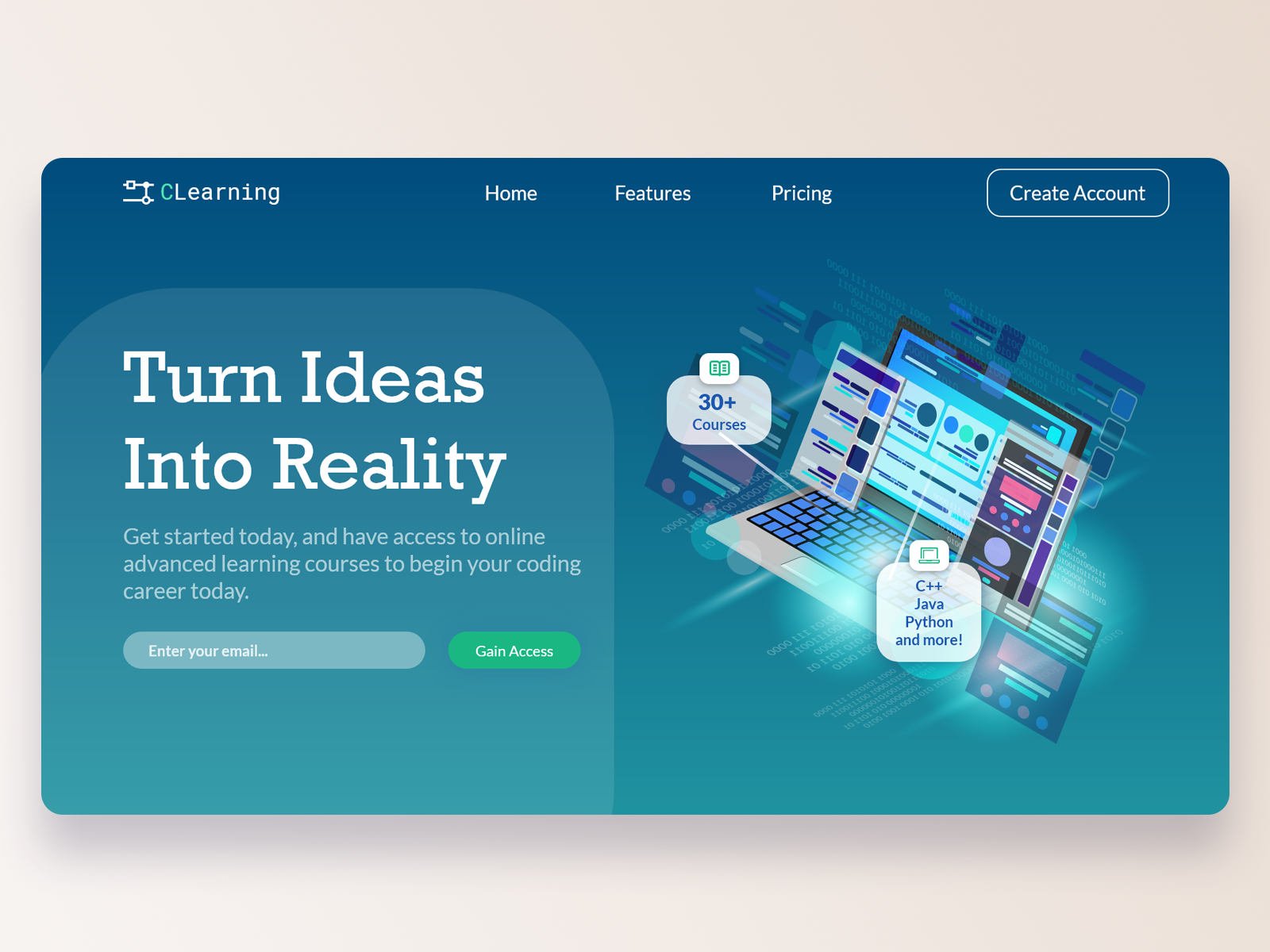 CLearning - Computer Coding UX/UI Web Design by Marc Fiol on Dribbble