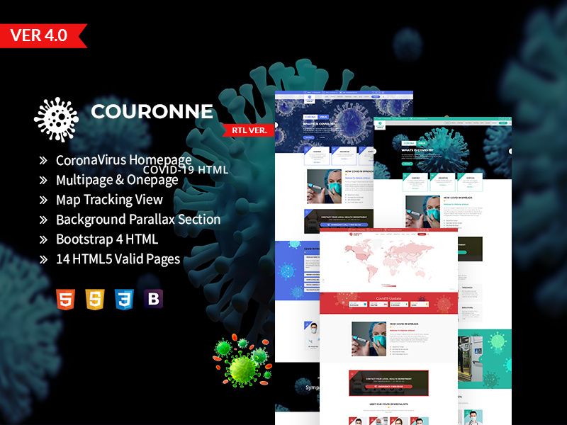 Couronne - Corona virus (Covid-19) HTML Template by Webstrot on Dribbble