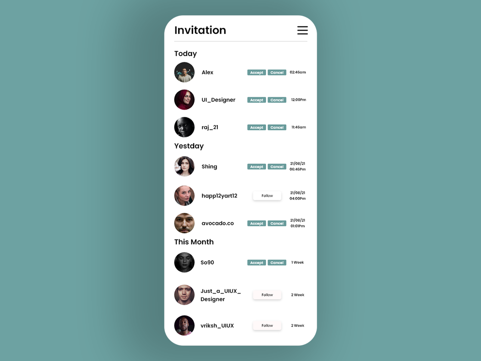 Daily UI #78 - Pending invitation by Aditya Tiwari on Dribbble
