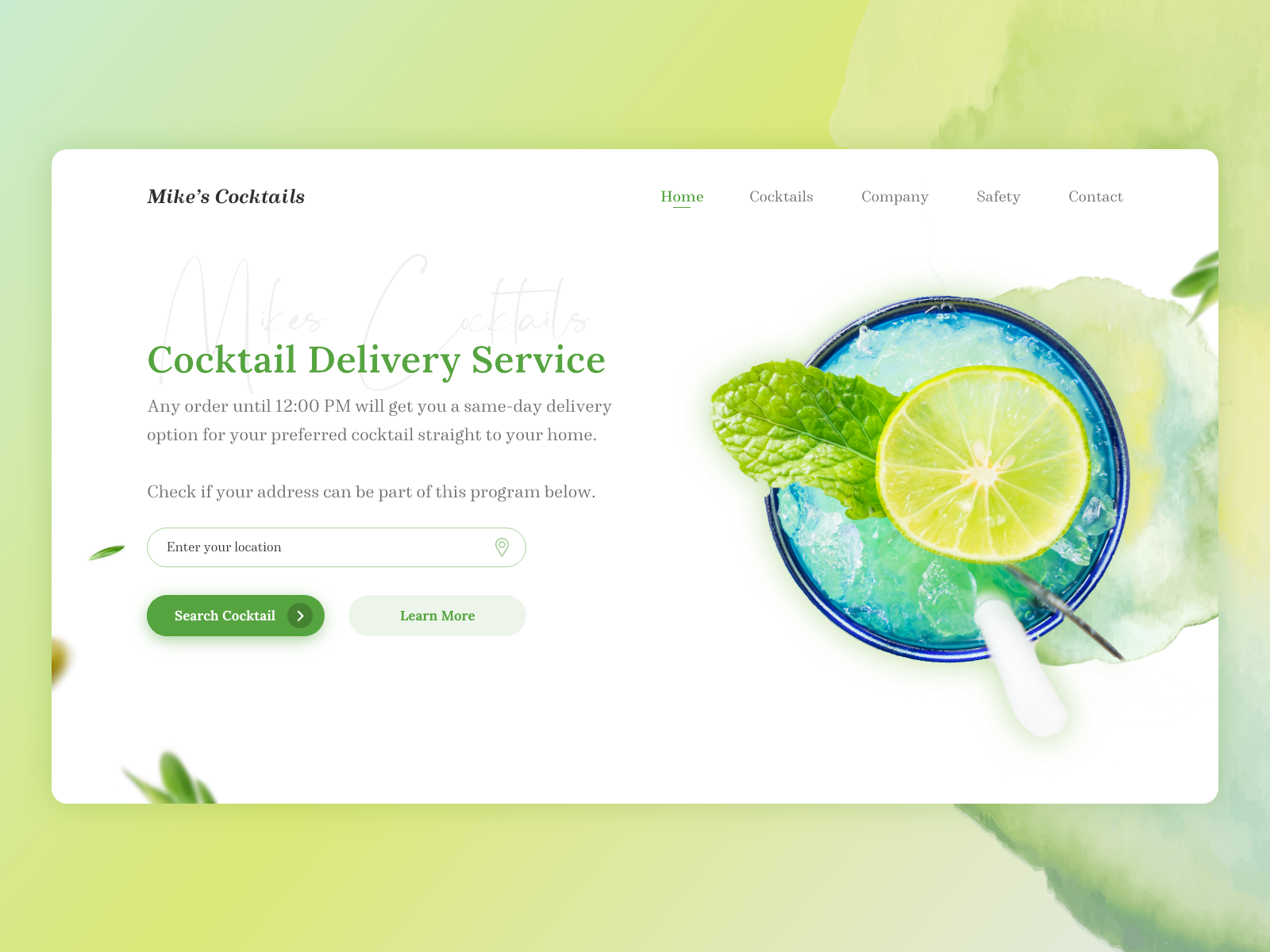 Cocktail Delivery - Hero Shot by Mihai Petrea on Dribbble