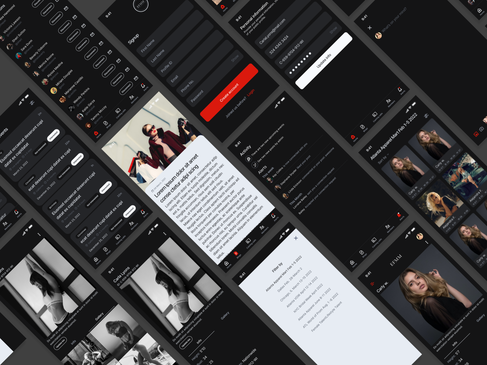 EFFM Social media app for models by fahad shakoor on Dribbble