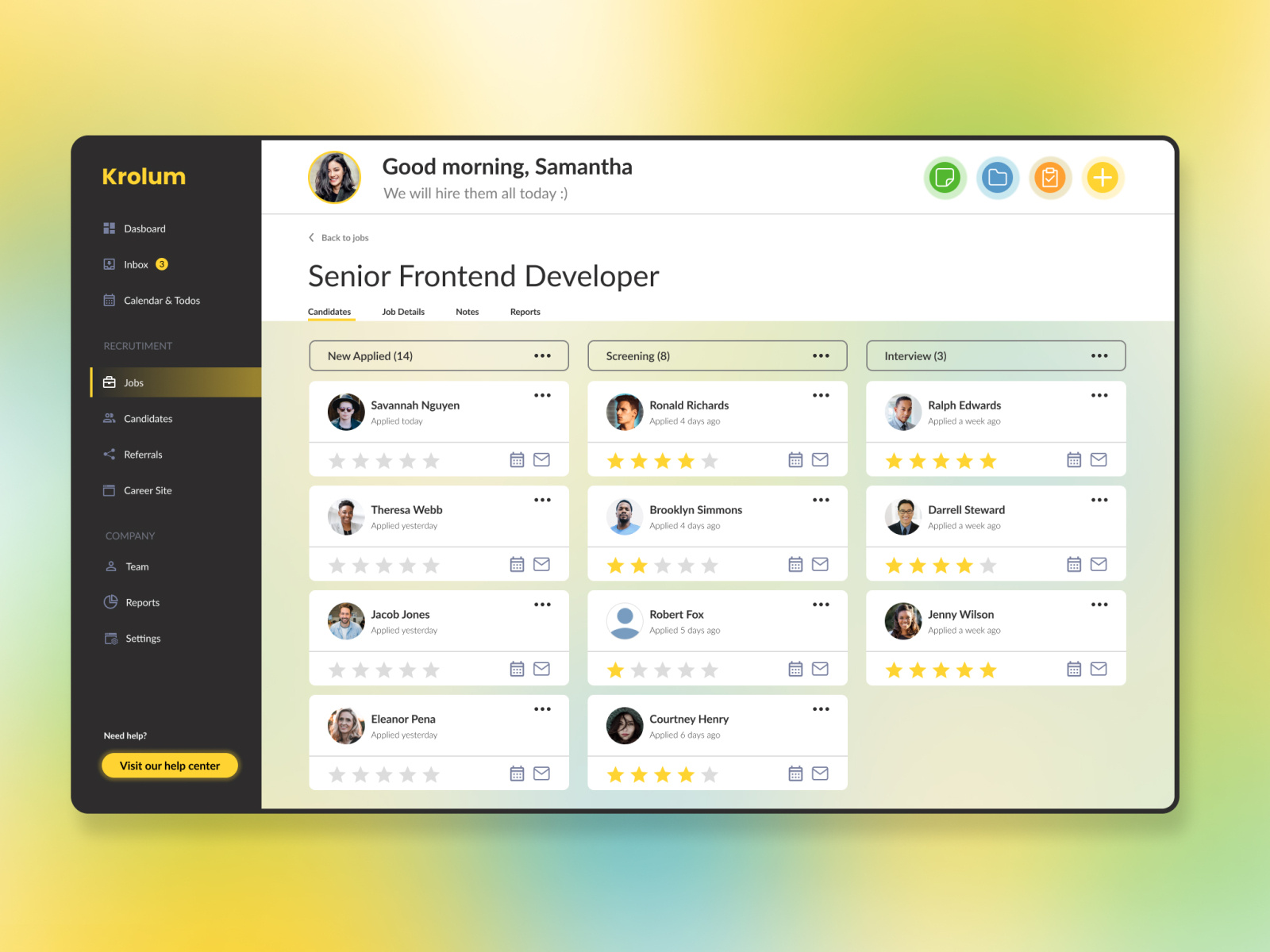 Krolum - app for recruiters by Dmytro Vitenko on Dribbble
