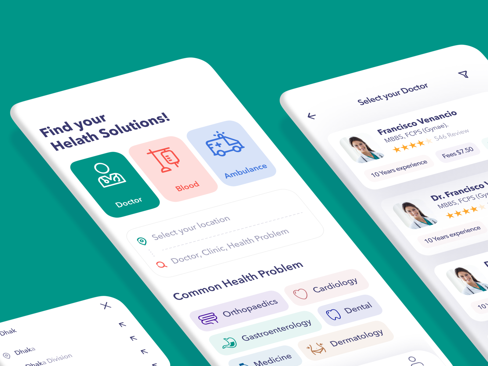 Health Solutions Finder App Design by Arpon Das on Dribbble