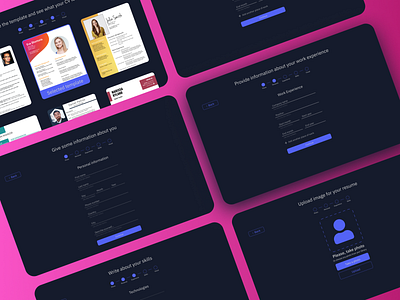 CV creation system by Kirill on Dribbble