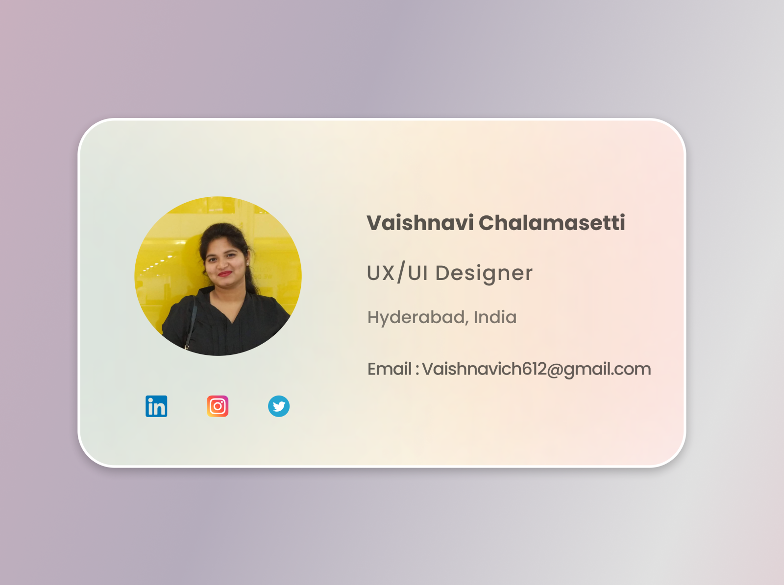 Contact Card- UX/UI by Chalamasetti Vaishnavi on Dribbble