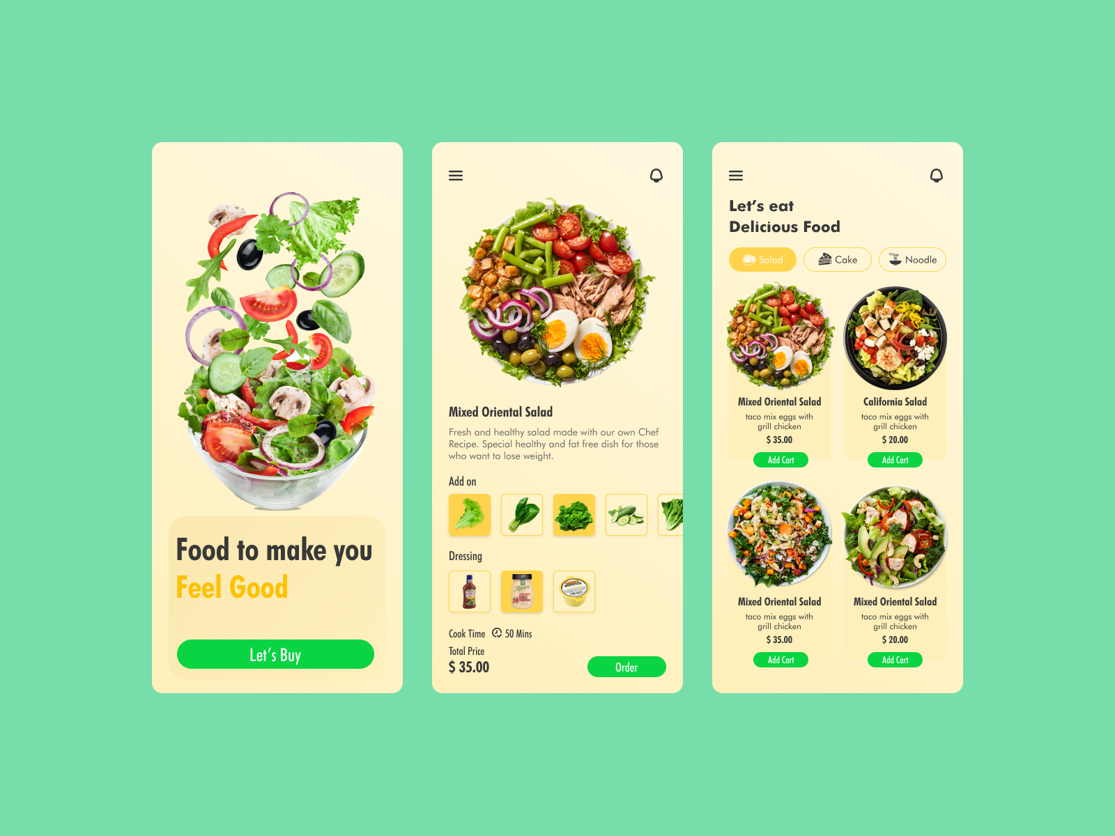 Healthy Food App Mobile by Tegar Bayu Ginanjar on Dribbble