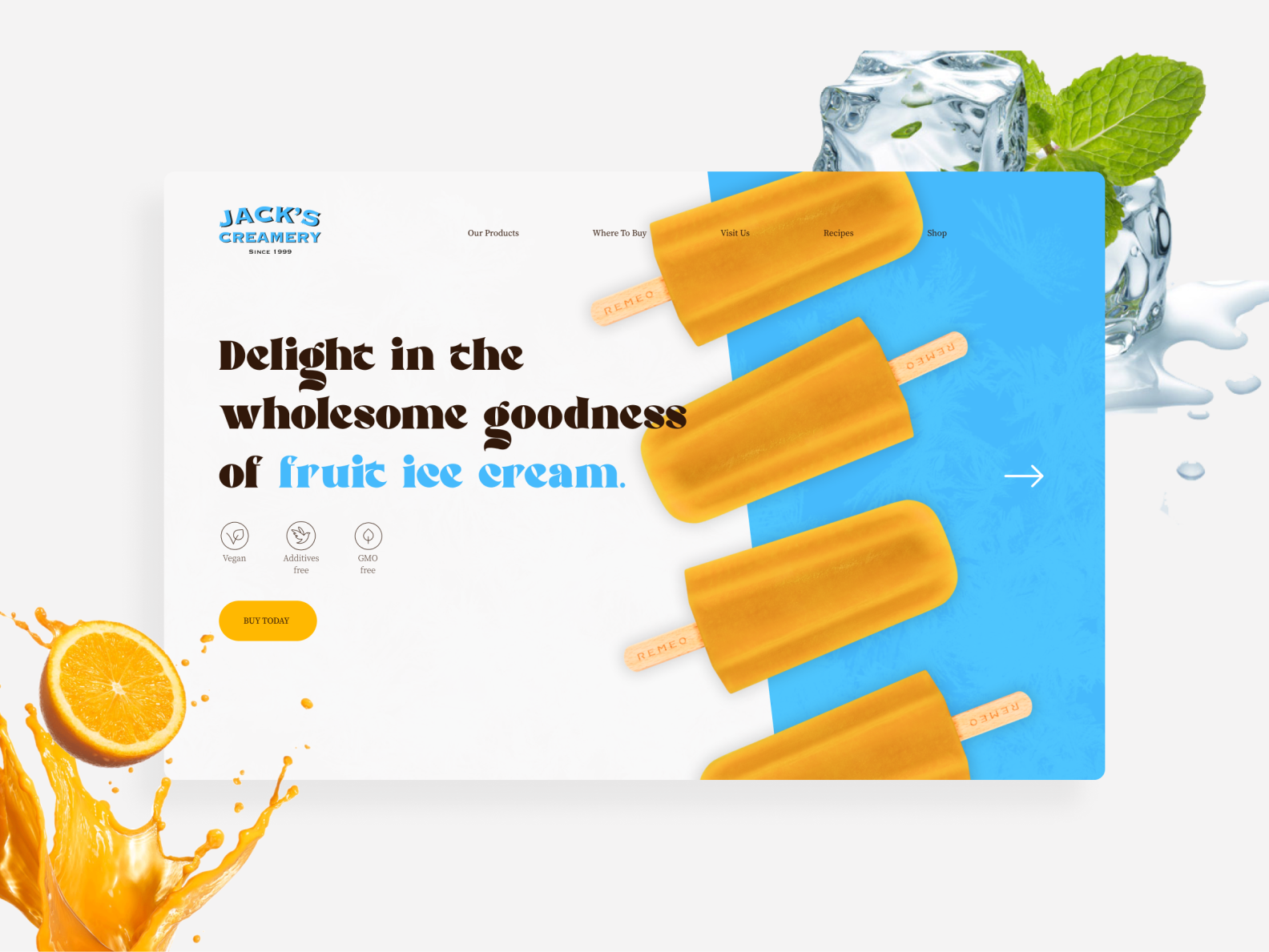 Ice Cream Shop UX/UI Redesign by Palina Tamkovich on Dribbble