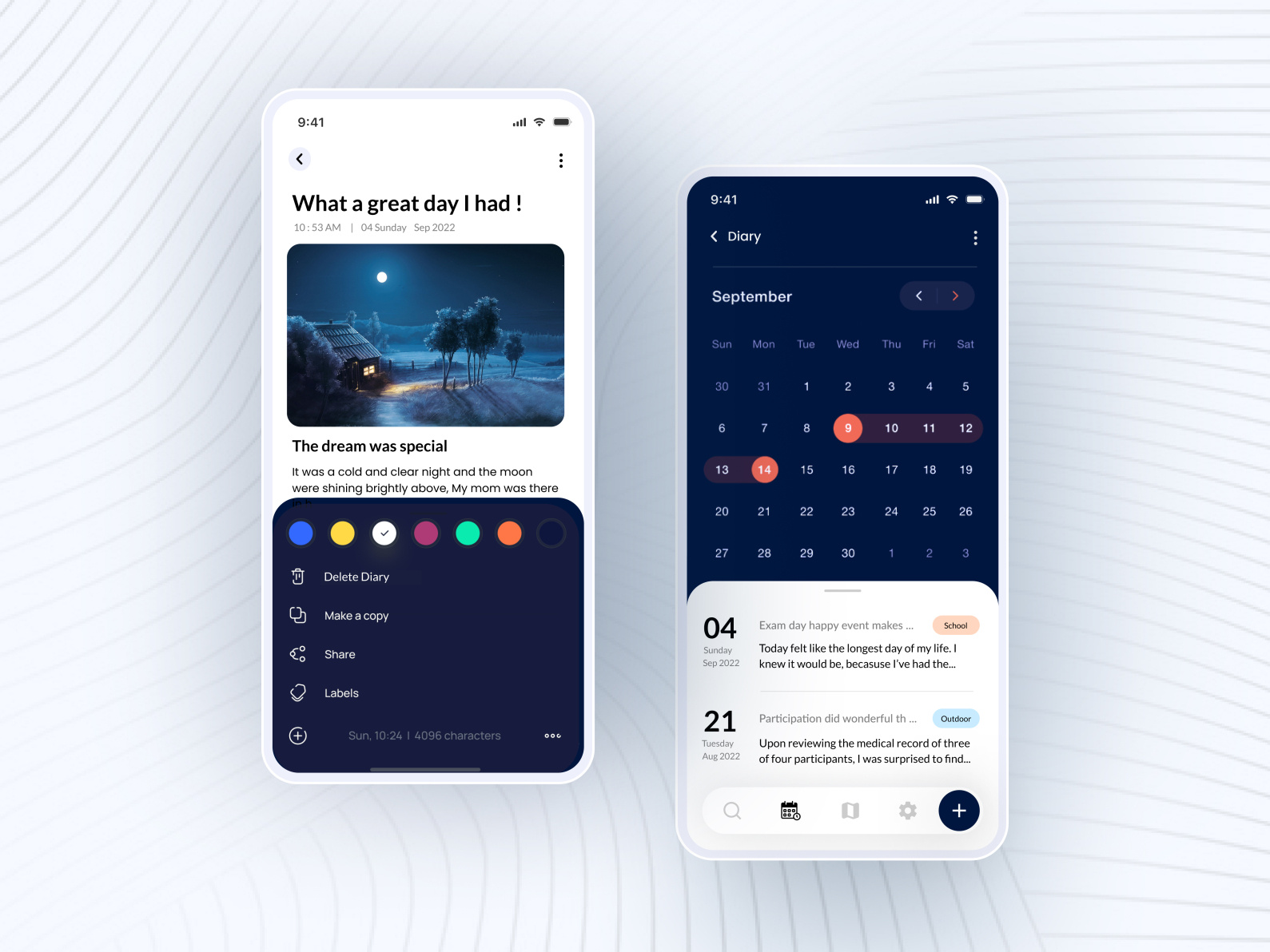 Diary / Journal App - concept by Haris Husain on Dribbble