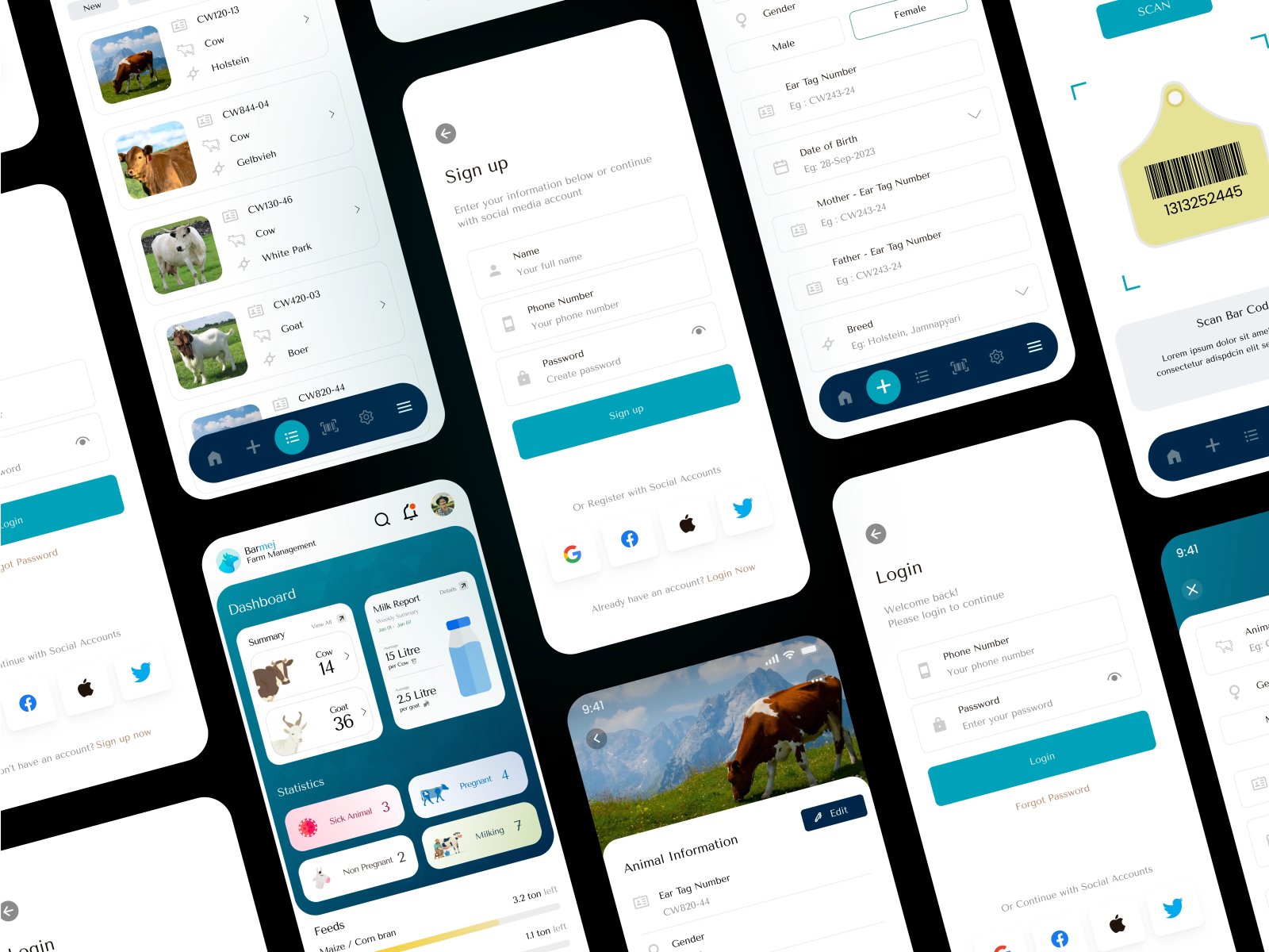 Screens - Cattle farm management by Haris Husain on Dribbble