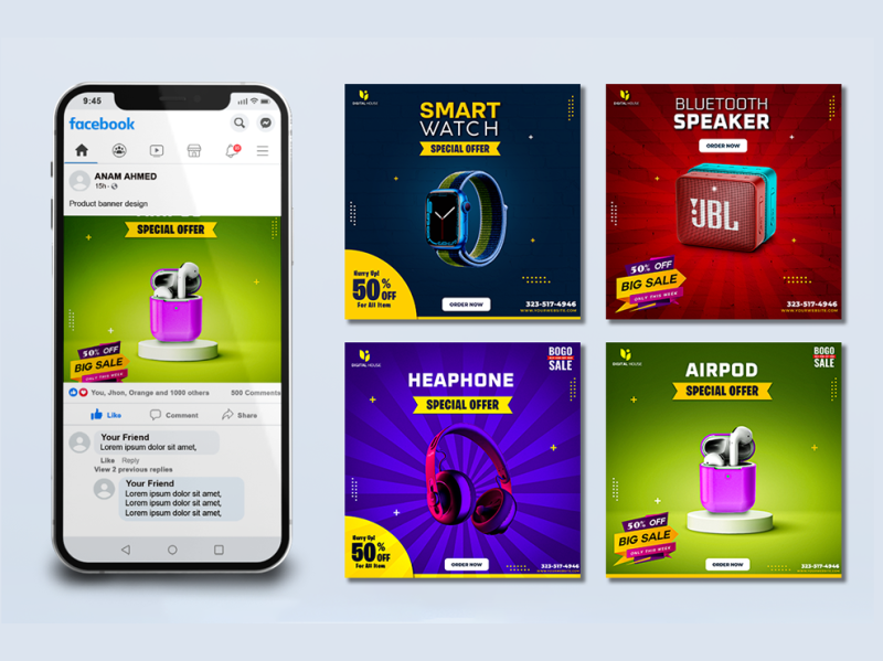 Product Banner Design by Anam Ahmed ( Graphics Designer) on Dribbble