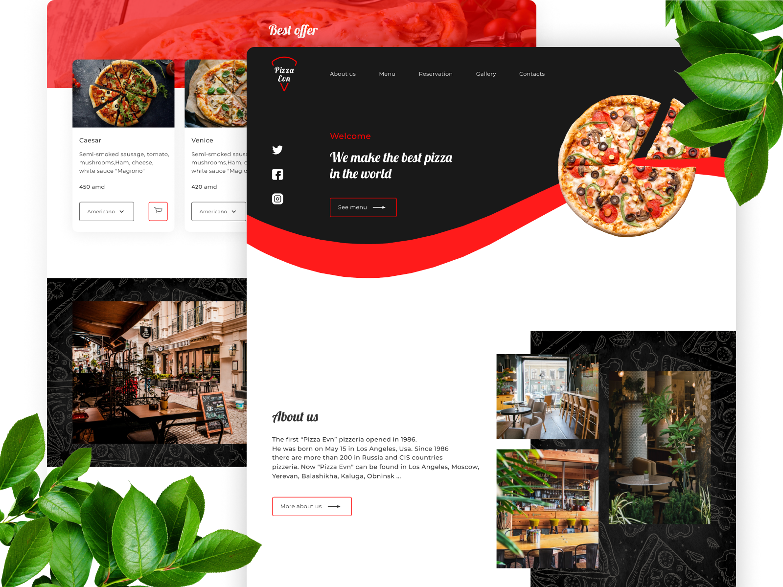 Pizza Evn Website - UI/UX Design by Arik Nazaryan on Dribbble