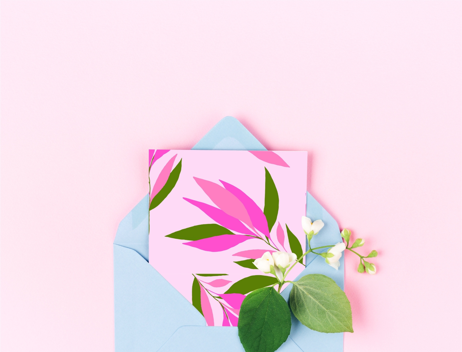 Pink Illustrated postcard by Pola Martínez on Dribbble