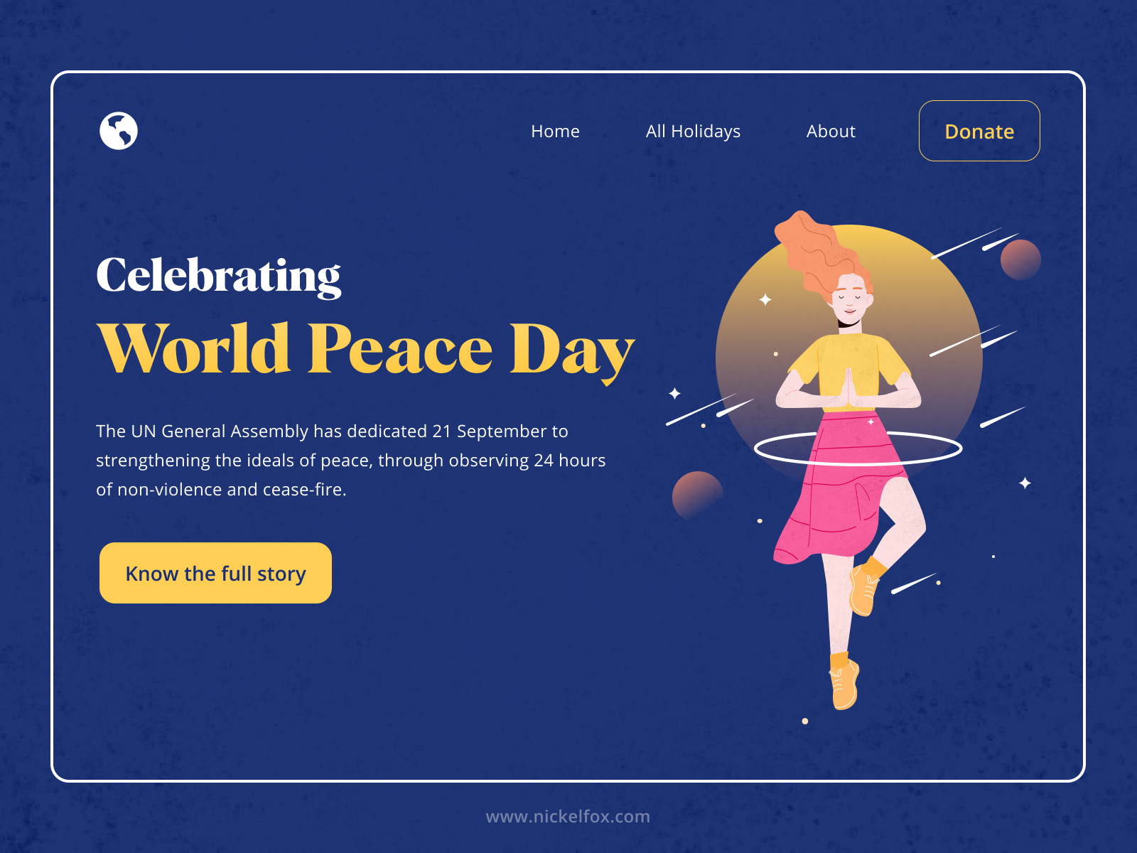 UN World Peace Day Website Concept by Varun Darwai for Nickelfox - UI ...