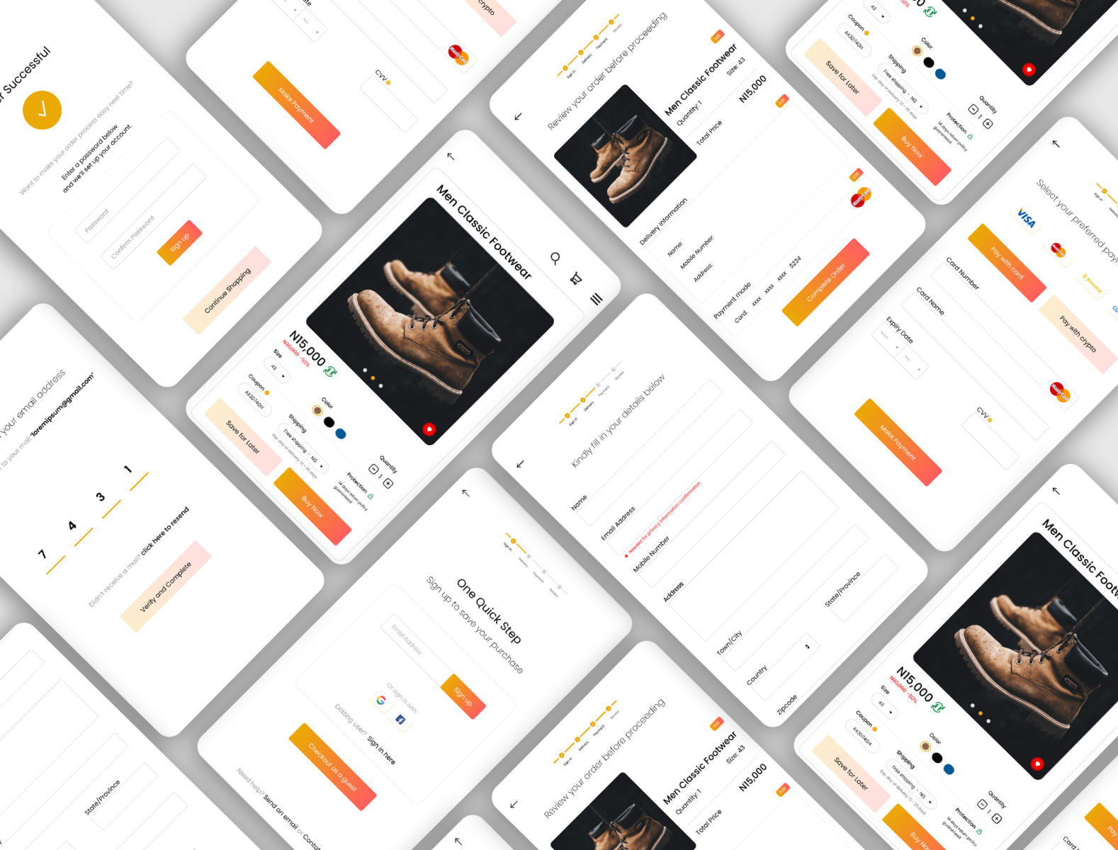 E-commerce Checkout Flow UI by Ibrahim Olukokun on Dribbble