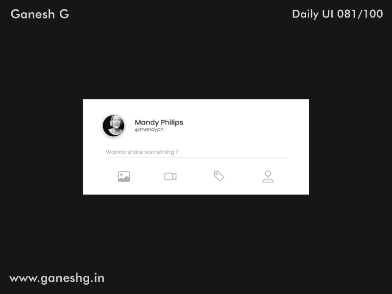 Minimalistic Status Update by Ganesh G on Dribbble
