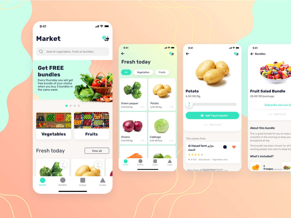 Fruits and Vegetables delivery app by UXBERT Labs on Dribbble