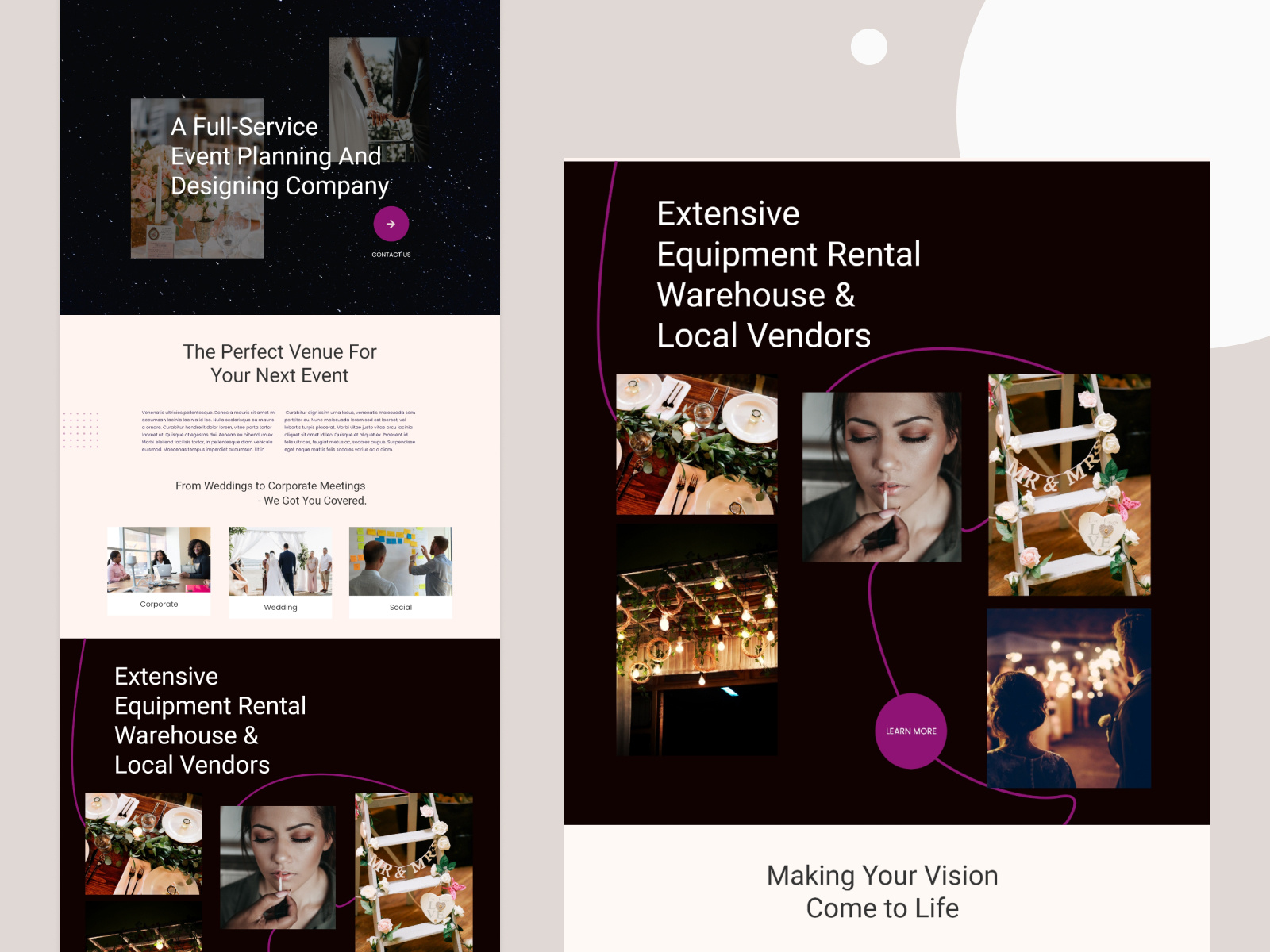 Event Planner Landing Page by Neethu KS on Dribbble