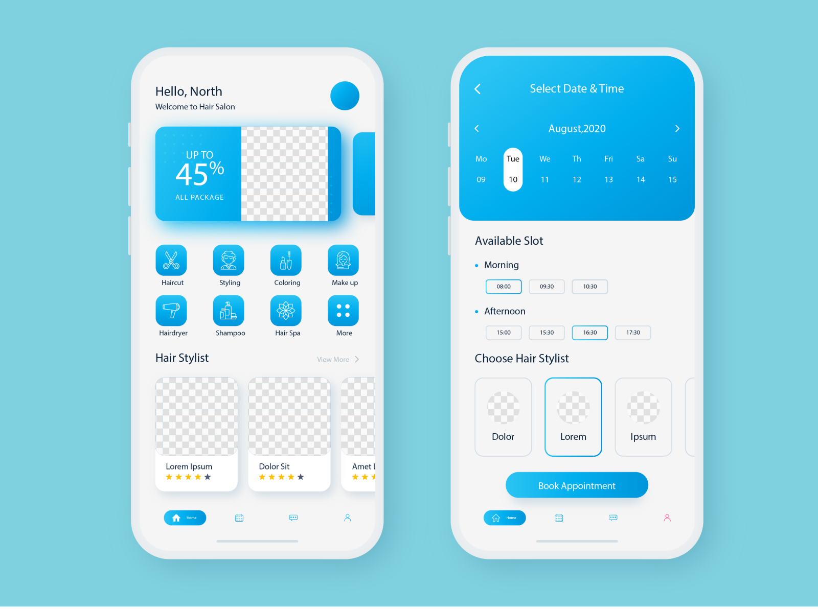 Hair Salon UI by Navaneetha Krishnan Ramachandran on Dribbble