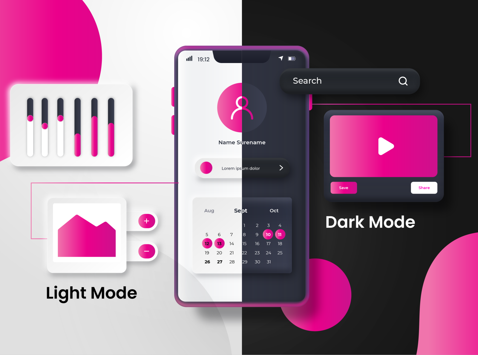 Light and Dark themed UI by Navaneetha Krishnan Ramachandran on Dribbble