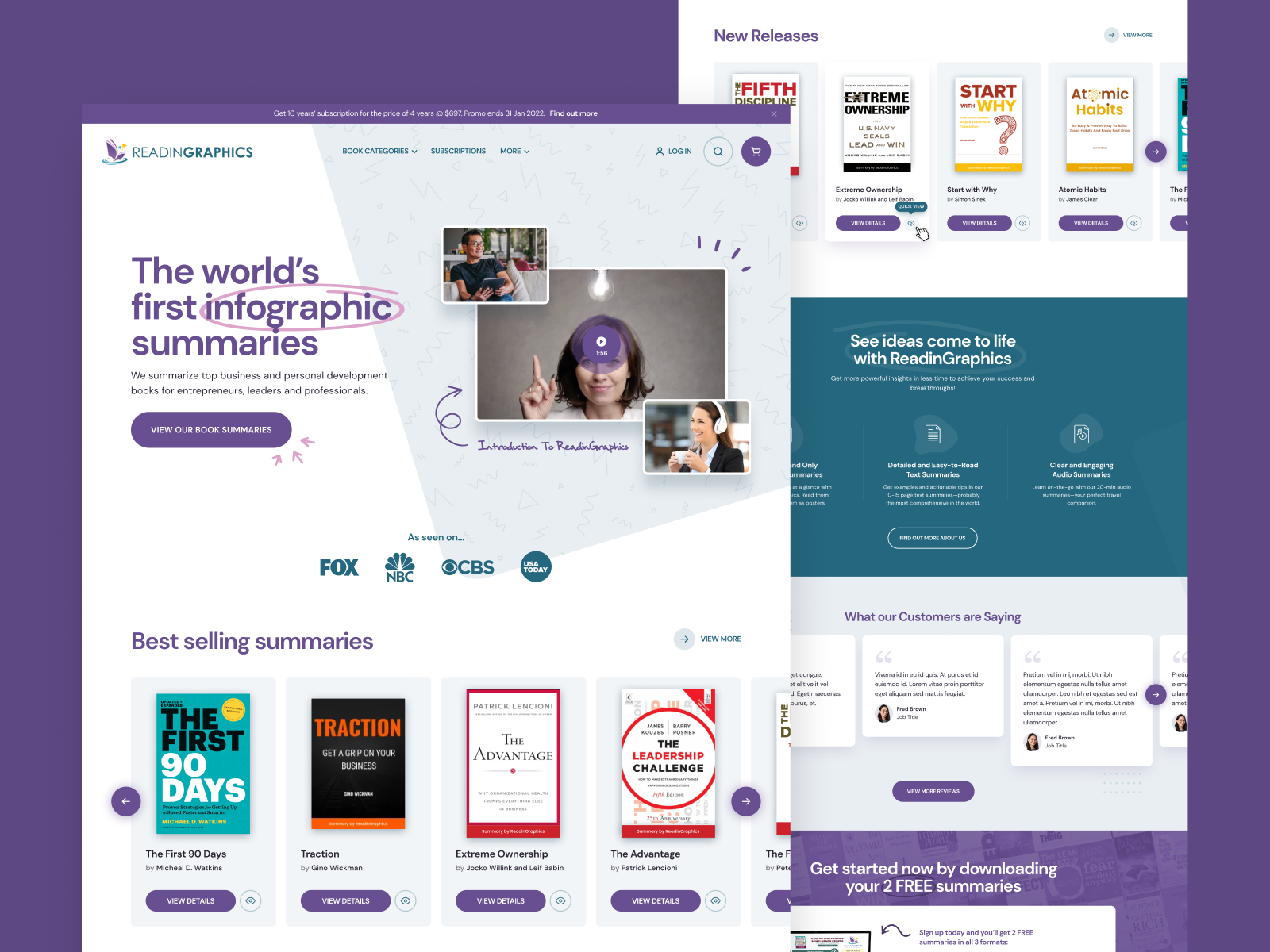Book Summary Landing Page by Frazer Sparham on Dribbble