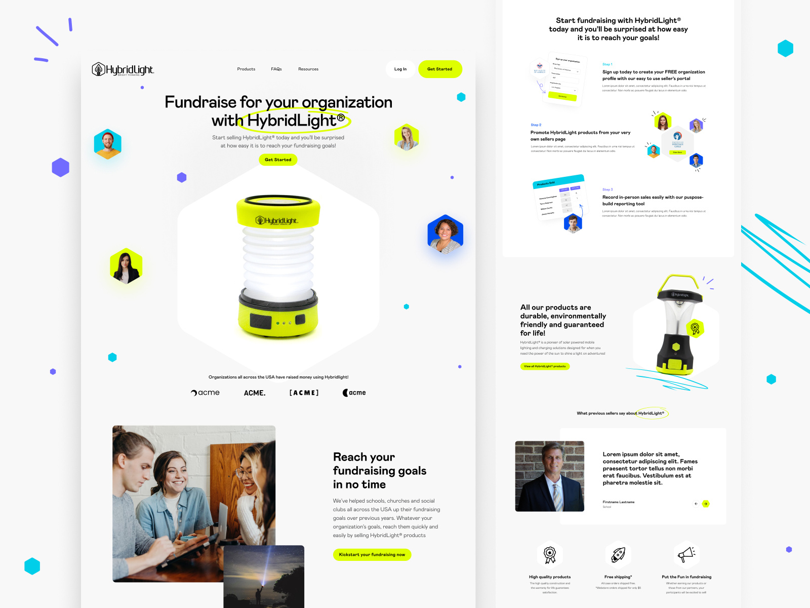 Fundraising Landing Page homepage by Frazer Sparham on Dribbble