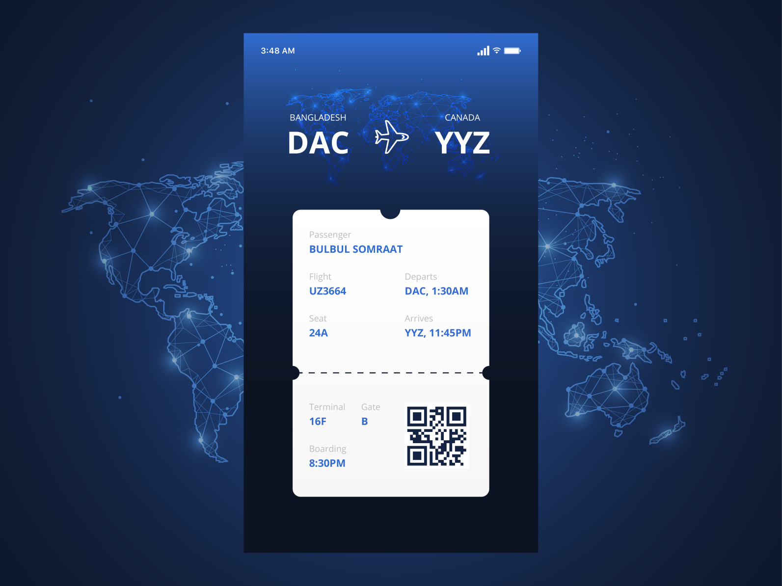 Boarding Pass UI Design by Ui Somraat on Dribbble