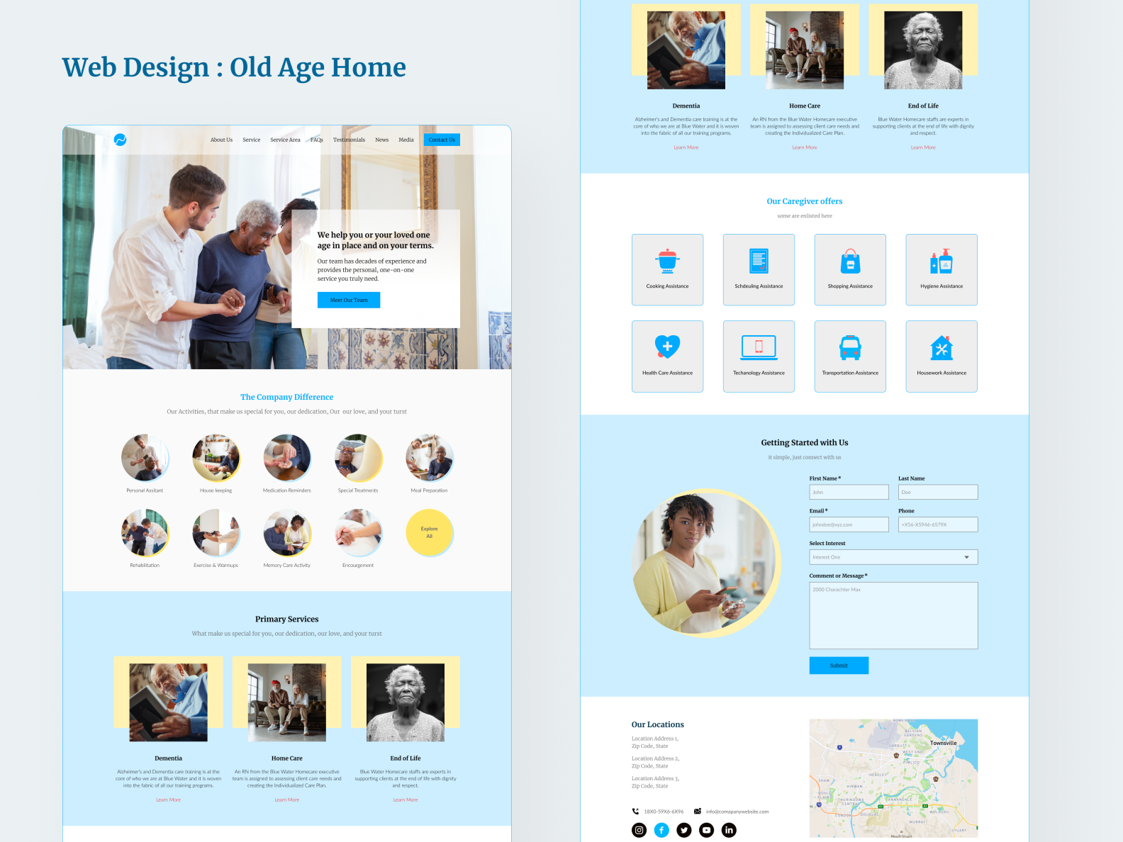 Web Design : Old Age Home by Siddharth B on Dribbble