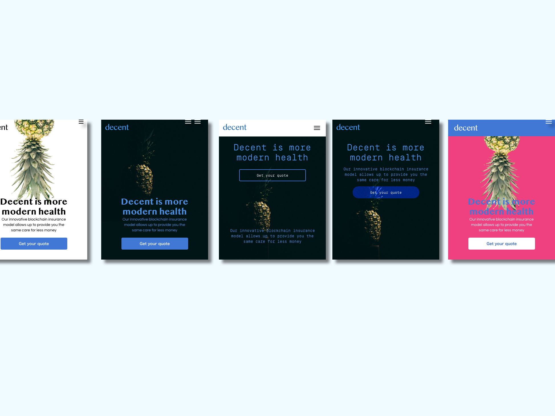 Landing Page Visual Options by J Smith on Dribbble