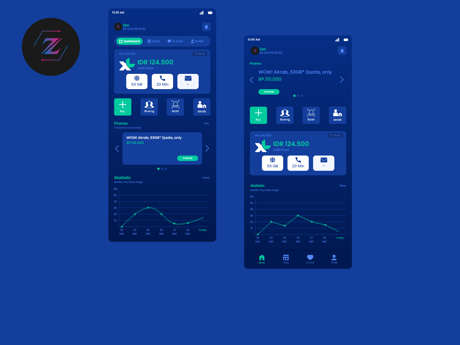 Internet Balance Application MyXl by Zen on Dribbble