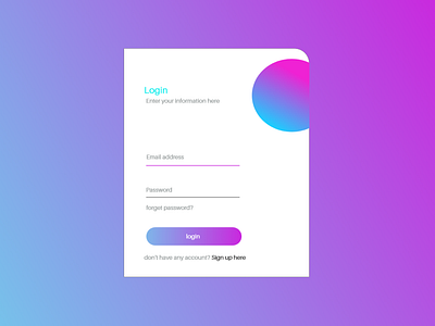 simple login page by Riggs Ico on Dribbble