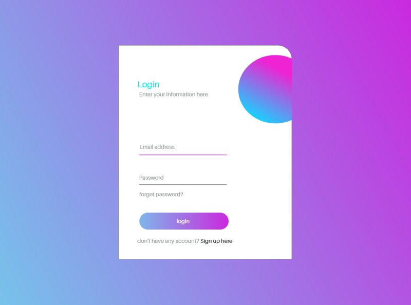 simple login page by Riggs Ico on Dribbble