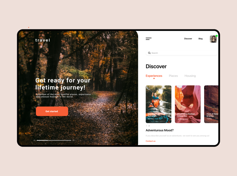 Travel Blog Page by Oğuz Kaan Pehlivan on Dribbble