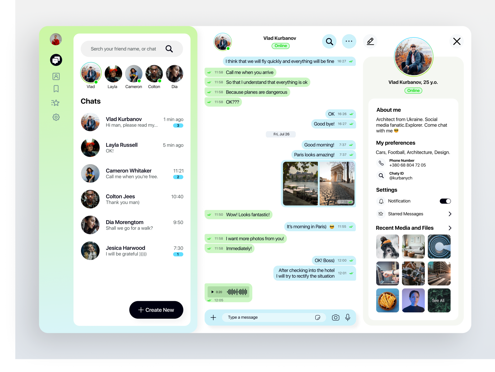 Messenger Dashboard UI by Vlad Kurbanov on Dribbble