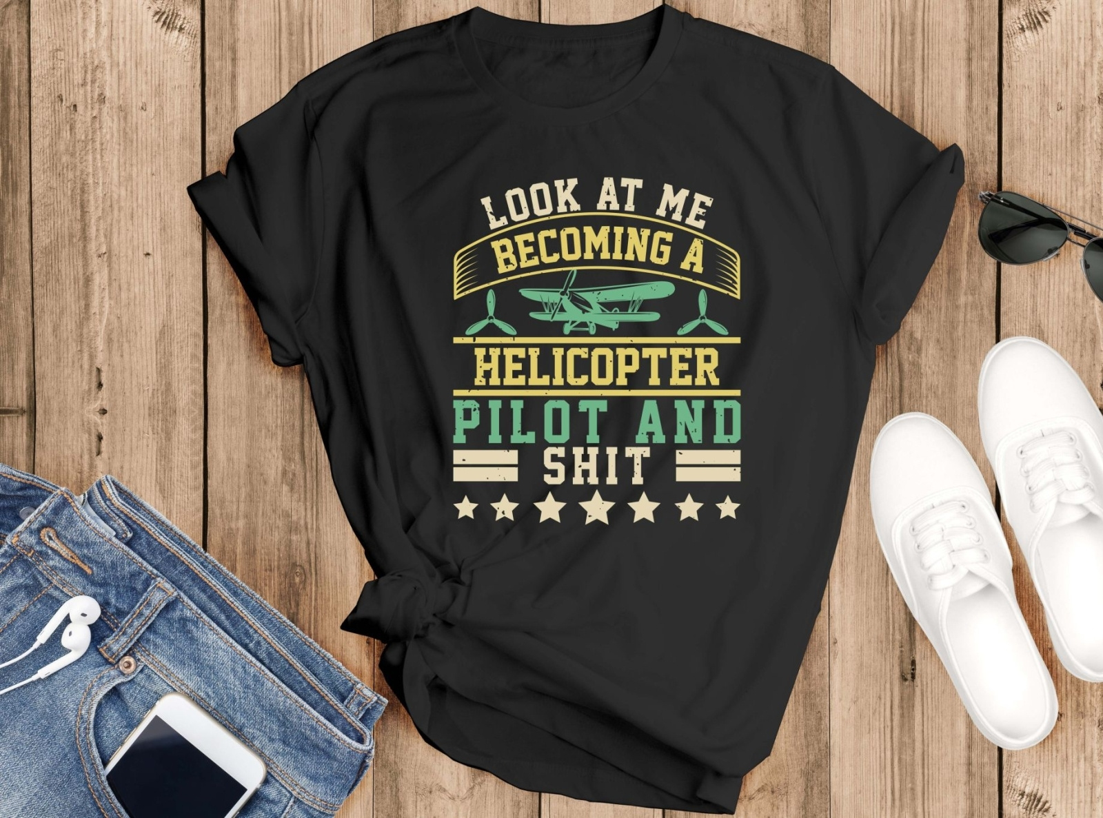 Helicopter custom t shirt design by Sujat T-Store on Dribbble