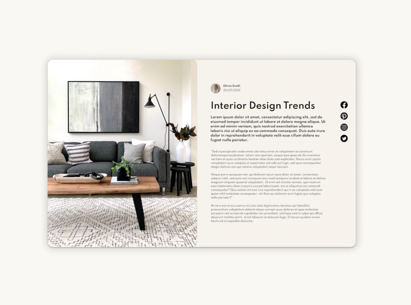 Daily UI 035 - Blog Post by Elisa K on Dribbble