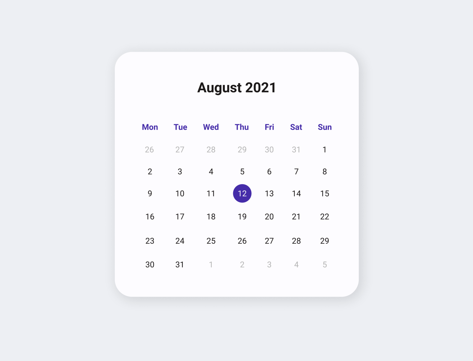 Daily UI 038 - Calendar by Elisa K on Dribbble