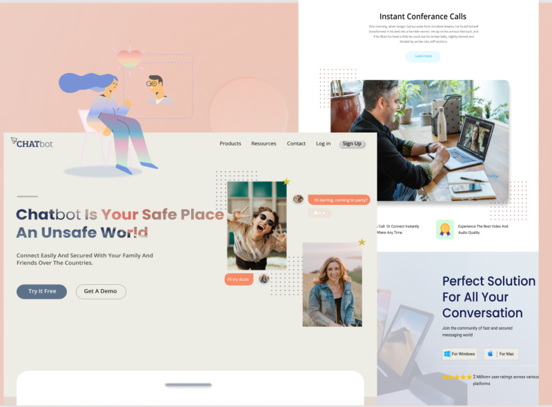 Chat App - Web page by Chaitanya Athukuri on Dribbble