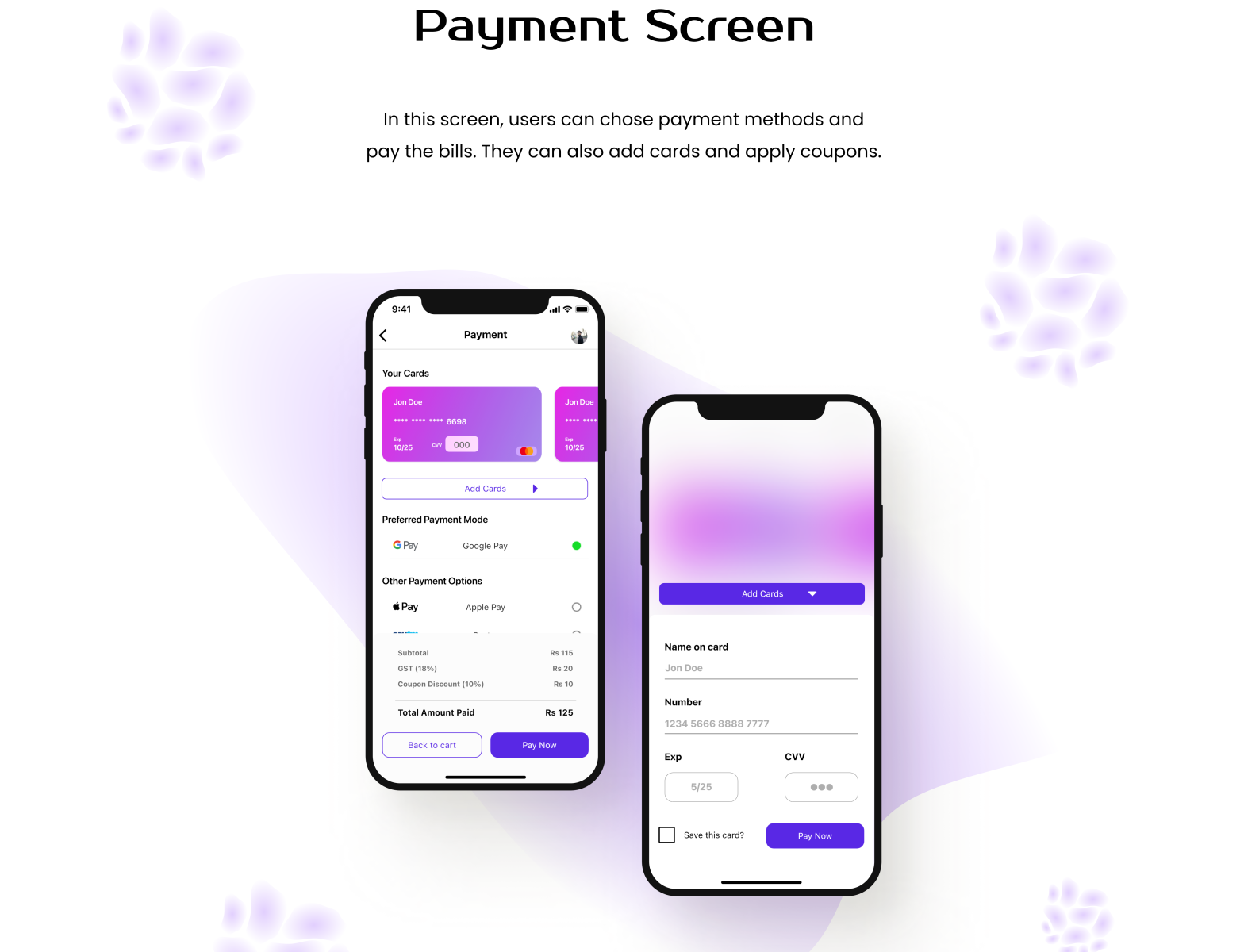 Payment Screen by Rohan Shetty on Dribbble