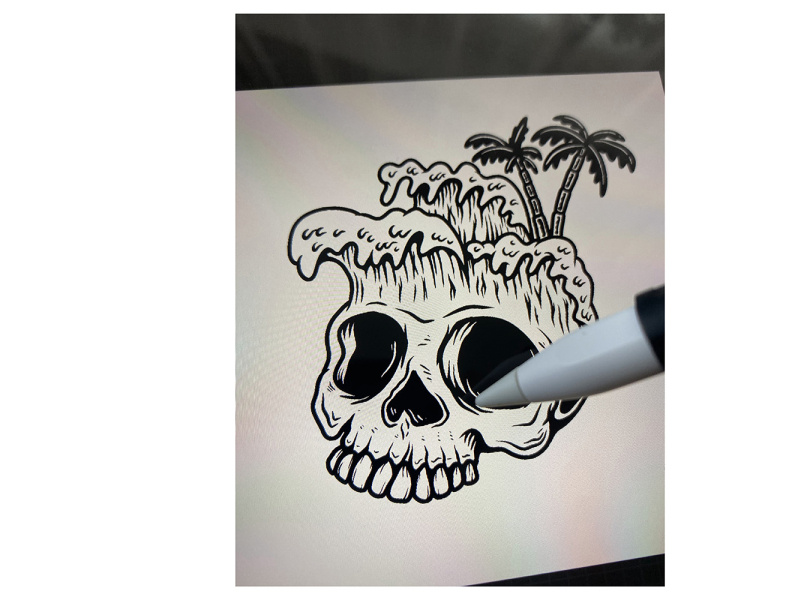 Wave skull. Sketching in Procreate by Kotliar Ivan on Dribbble
