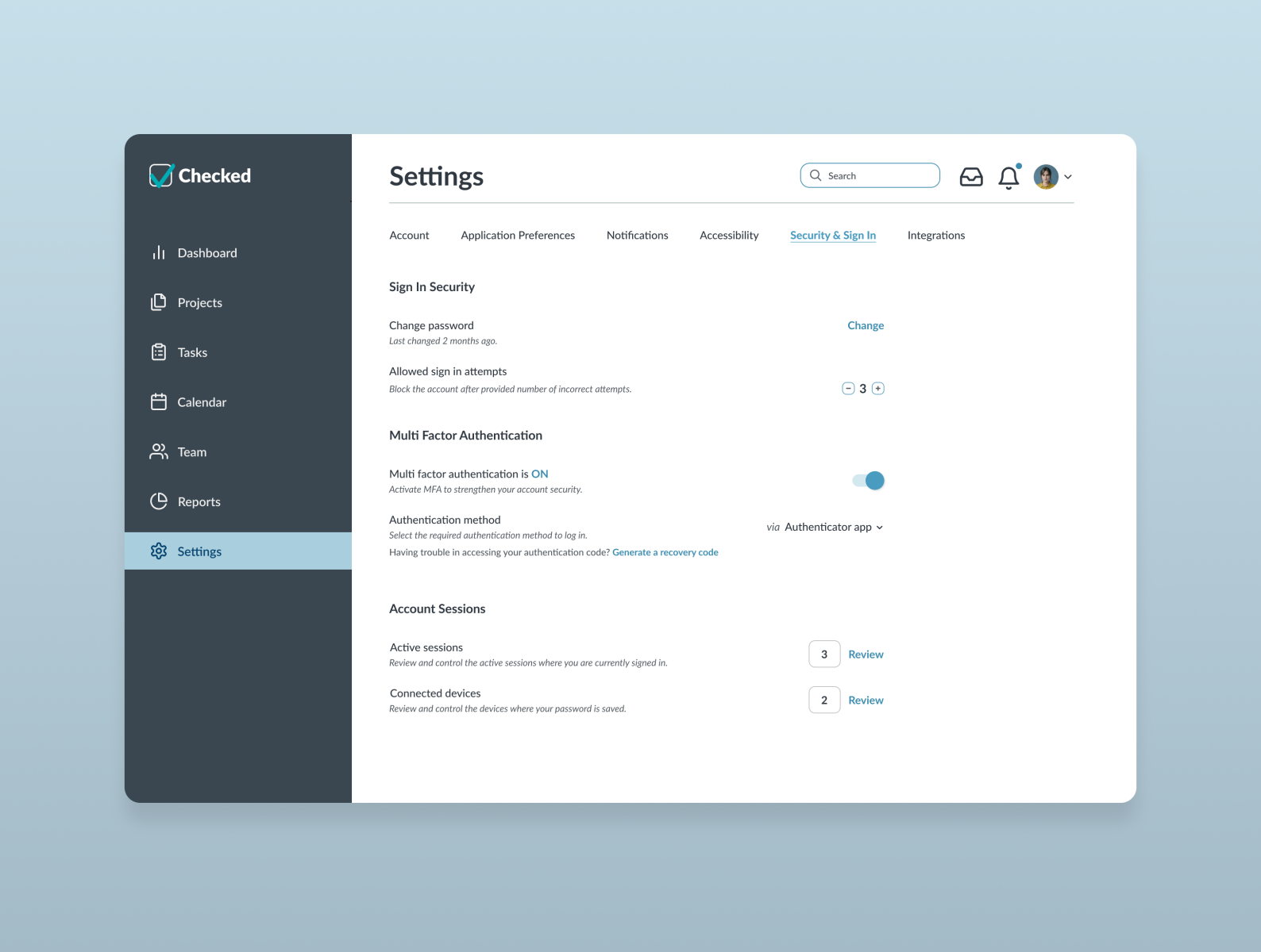 Daily UI #007 - Settings Page for Desktop App by Deniz Gureler on Dribbble