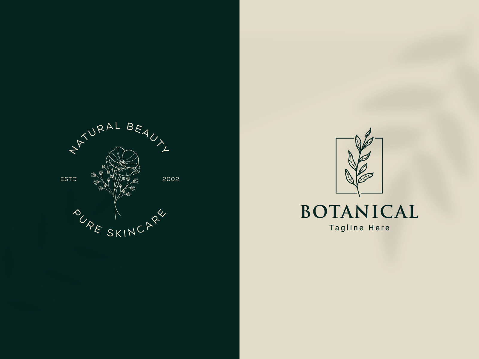 Hand Drawn Botanical Boho, Floral, Element Logo Design Template by ...