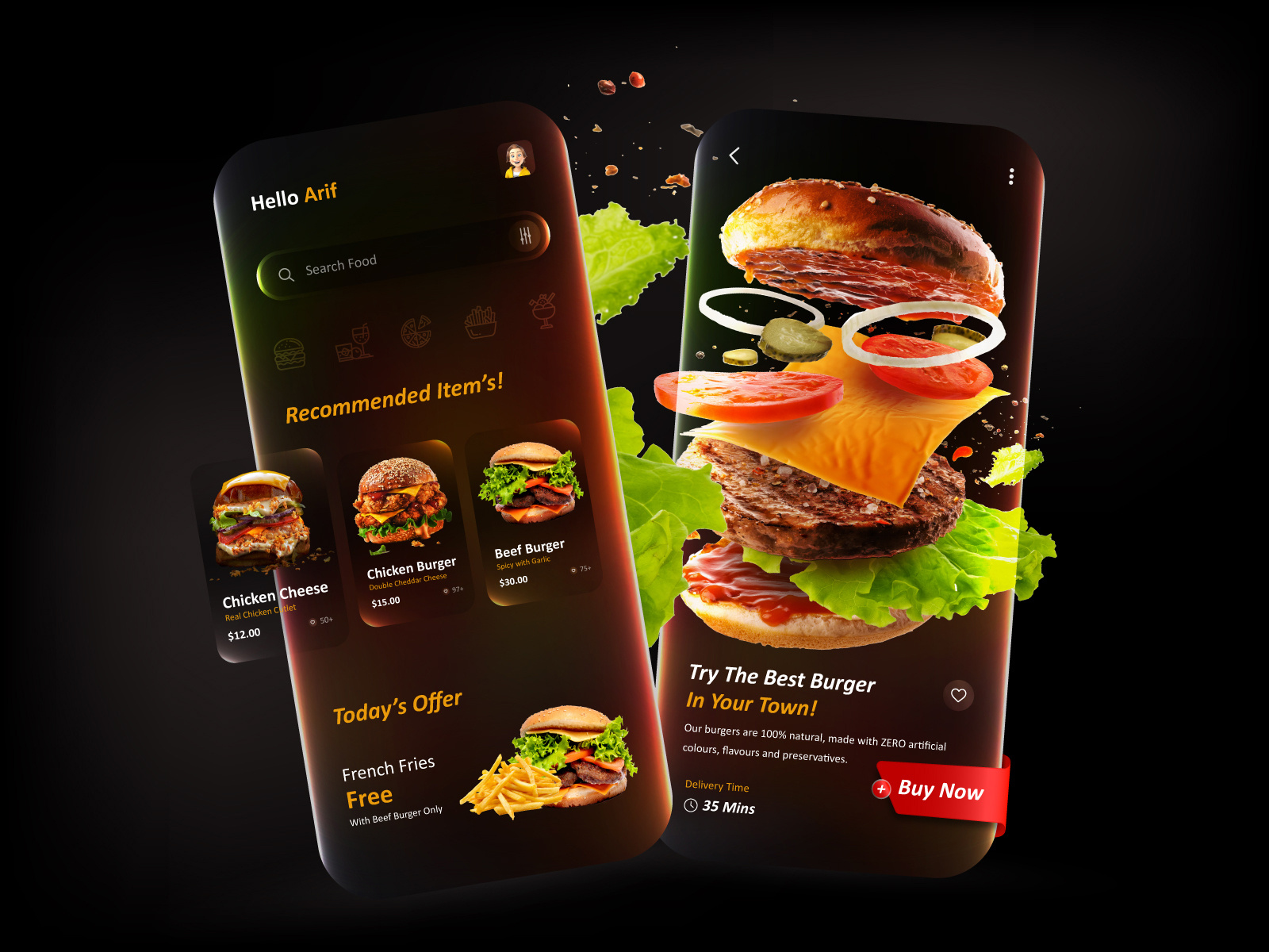Food Mobile App Design Burger Item by Arif Mahmud 🏅 on Dribbble