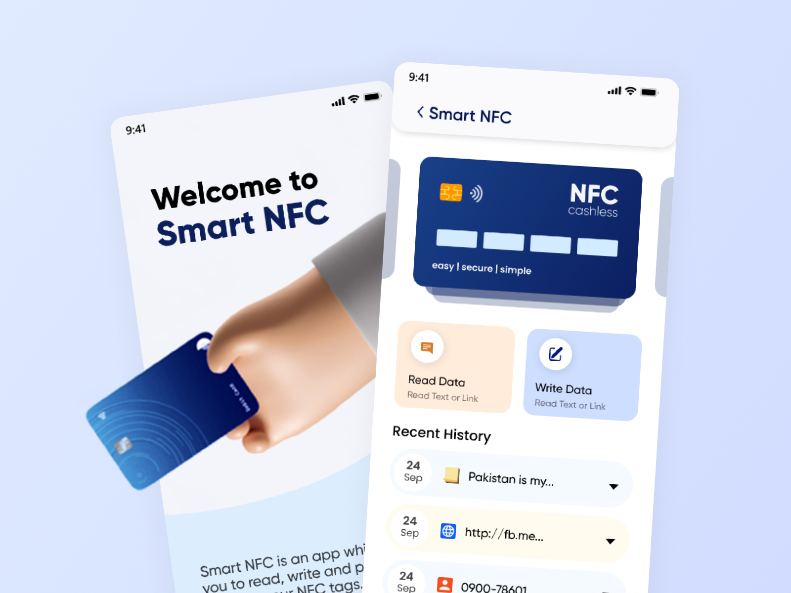 NFC Mobile App Design - Smart NFC by Zeeshan Sarwar for TheHexaTown on ...