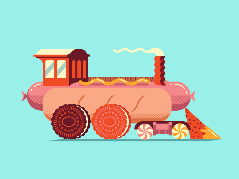 Hot Dog Train by Micah Barta on Dribbble