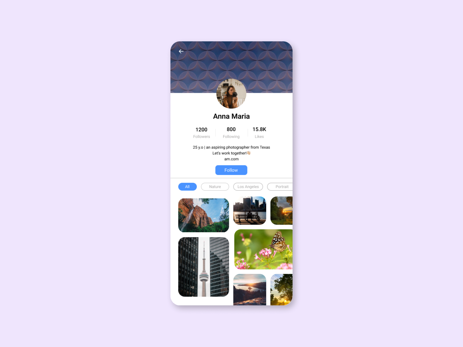 User Profile by Nabilla Doro on Dribbble
