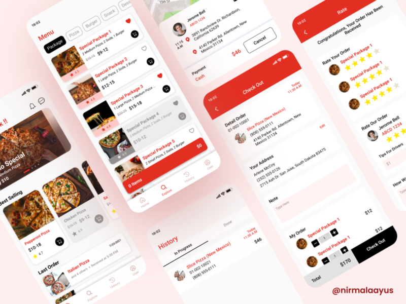 Slice Pizza - Pizza Ordering App by Nirmala Ayu on Dribbble