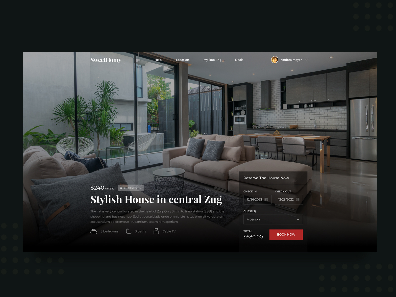Daily UI #12 House/Hotel Rental Website by Ahmad S. Afandi on Dribbble